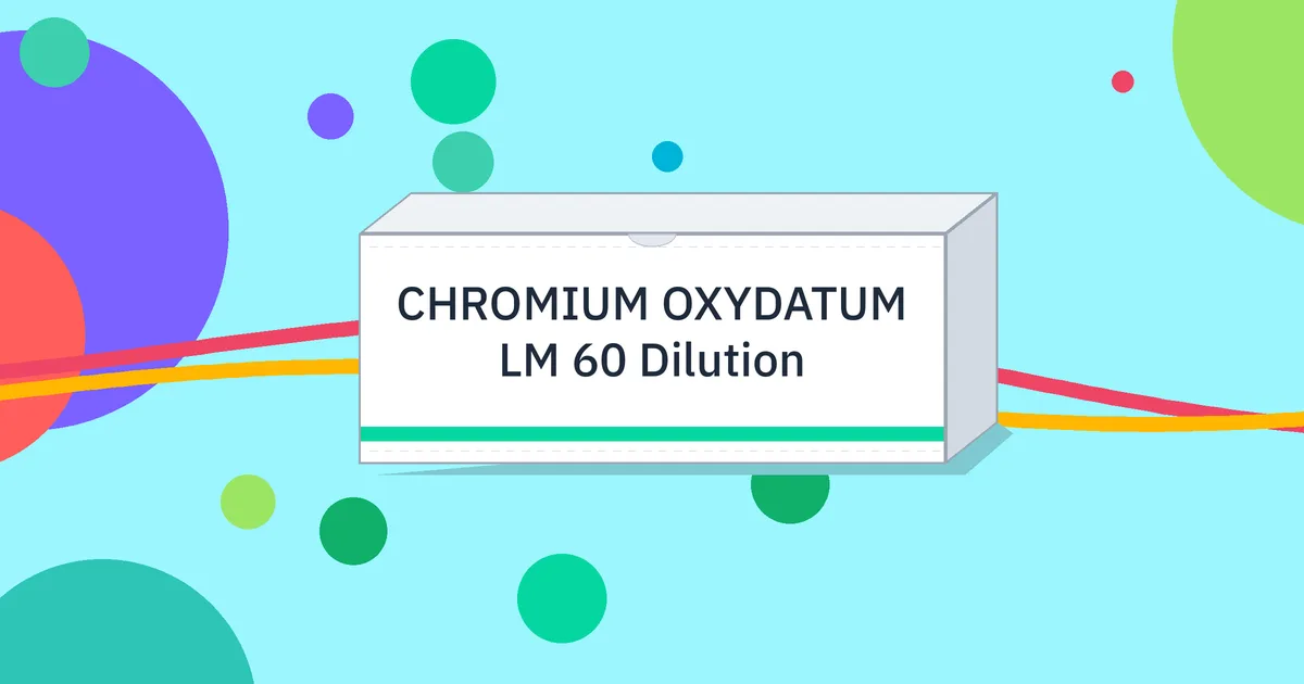 Symbolbild: Packung mit der Aufschrift CHROMIUM OXYDATUM LM 60 Dilution (PZN 13445755) – Verfügbarkeit und Bezug in Apotheken in Frankfurt am Main