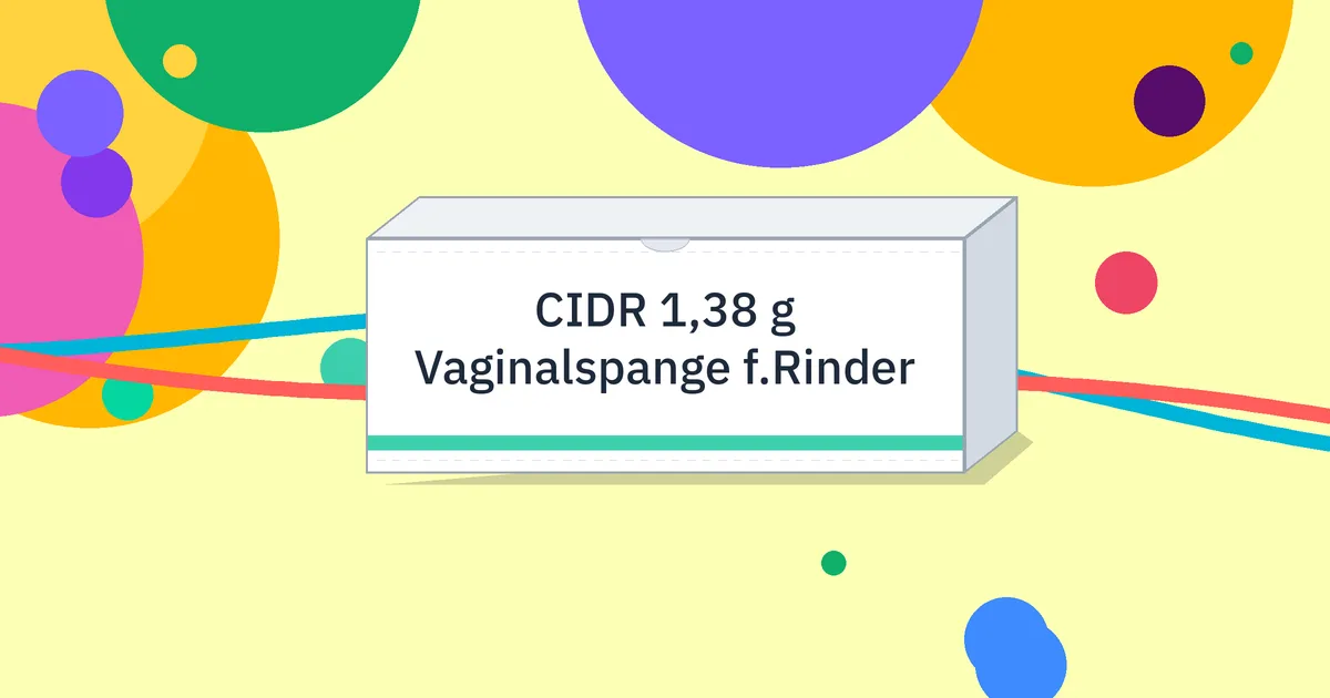 Symbolbild: Packung mit der Aufschrift CIDR 1,38 g Vaginalspange f.Rinder (PZN 06721686) – Verfügbarkeit und Bezug in Apotheken in Frankfurt am Main