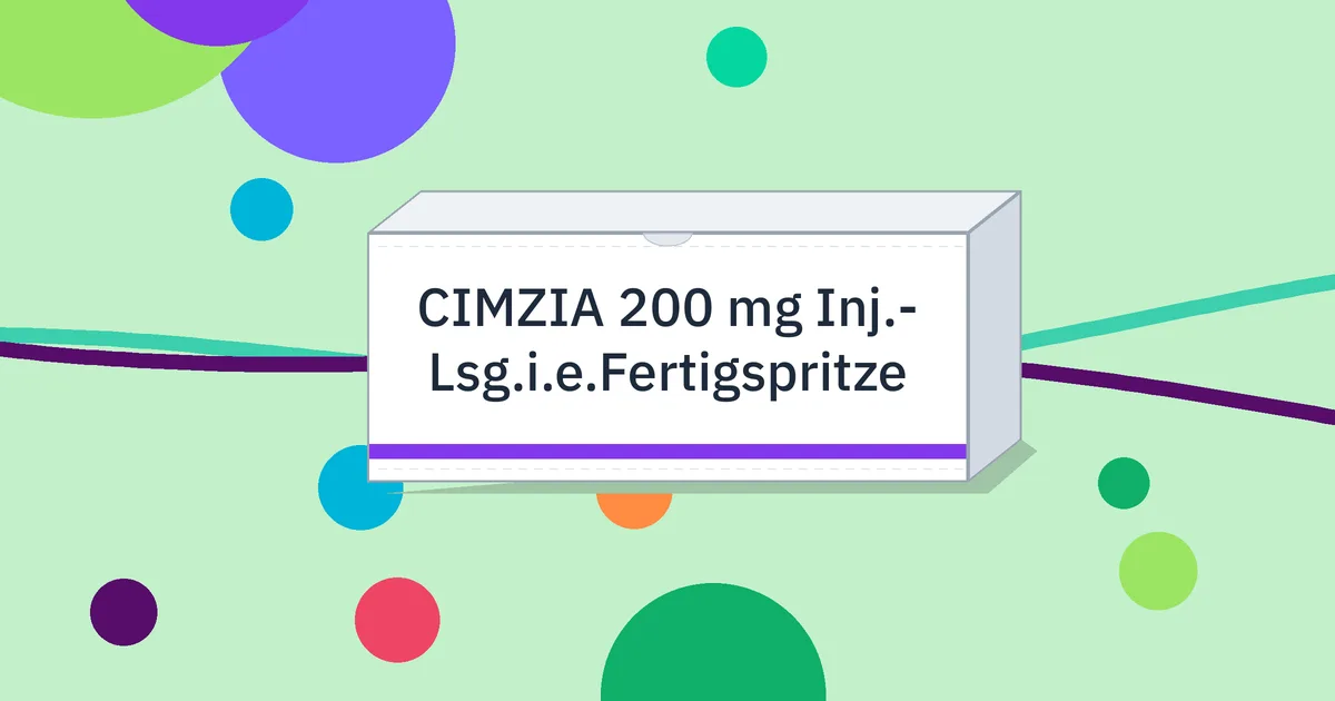 Symbolbild: Packung mit der Aufschrift CIMZIA 200 mg Inj.-Lsg.i.e.Fertigspritze (PZN 09245430) – Verfügbarkeit und Bezug in Apotheken in Frankfurt am Main