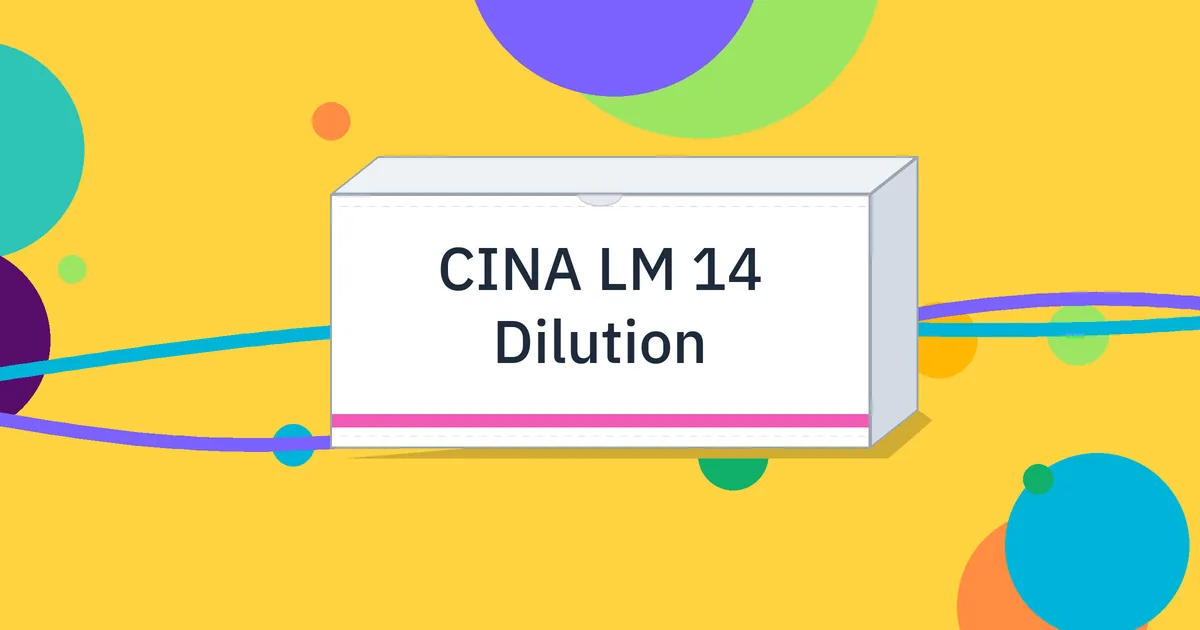 Symbolbild: Packung mit der Aufschrift CINA LM 14 Dilution (PZN 12819538) – Verfügbarkeit und Bezug in Apotheken in Frankfurt am Main