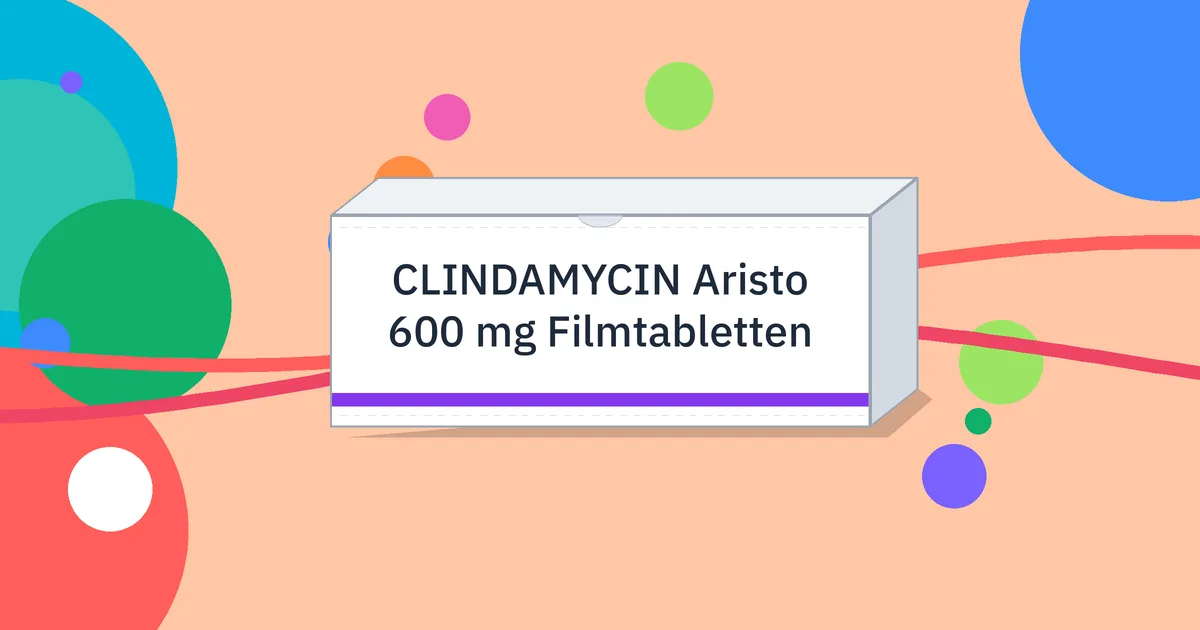 Symbolbild: Packung mit der Aufschrift CLINDAMYCIN Aristo 600 mg Filmtabletten (PZN 00141516) – Verfügbarkeit und Bezug in Apotheken in Frankfurt am Main