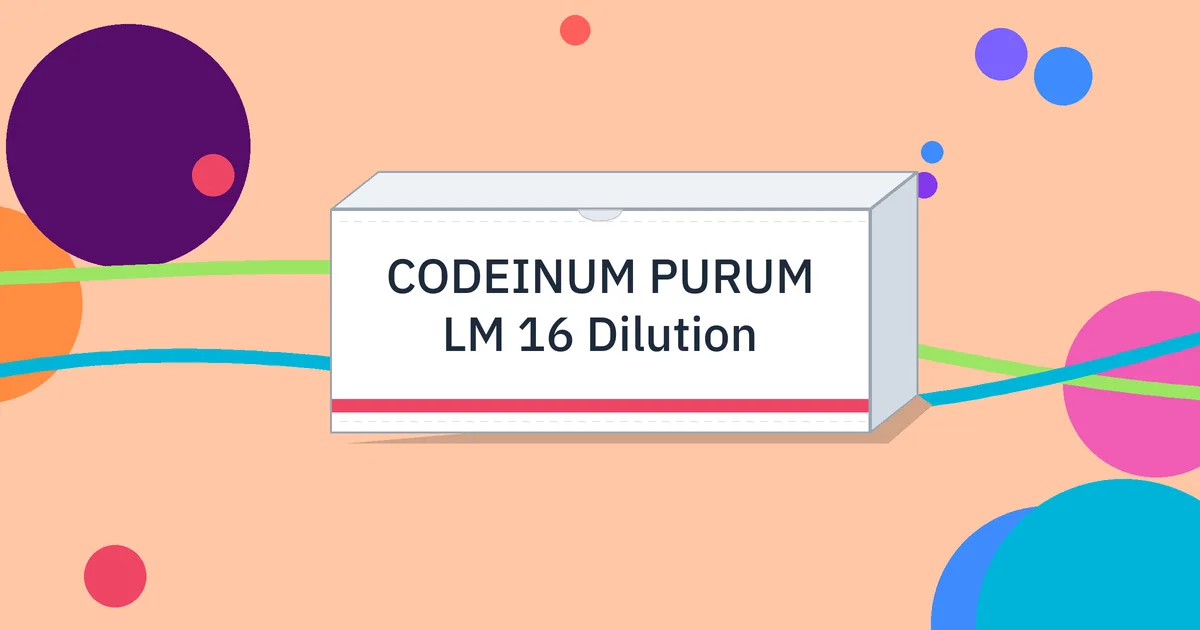 Symbolbild: Packung mit der Aufschrift CODEINUM PURUM LM 16 Dilution (PZN 12830468) – Verfügbarkeit und Bezug in Apotheken in Frankfurt am Main