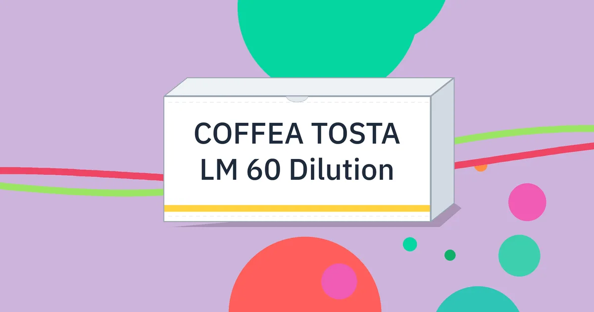Symbolbild: Packung mit der Aufschrift COFFEA TOSTA LM 60 Dilution (PZN 12831568) – Verfügbarkeit und Bezug in Apotheken in Frankfurt am Main