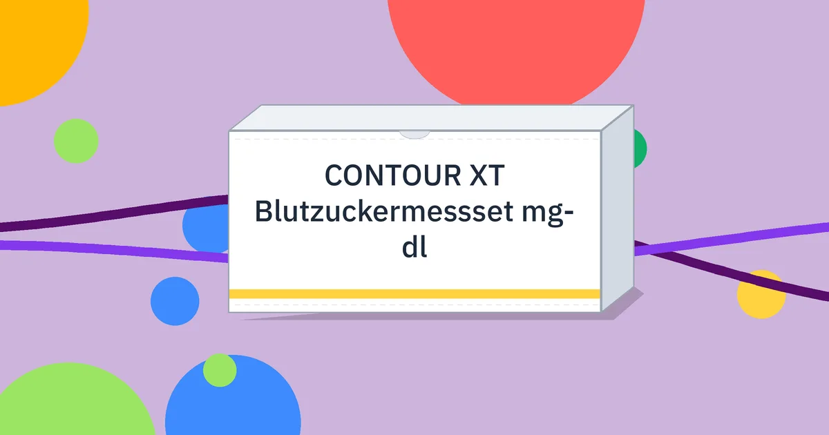 Symbolbild: Packung mit der Aufschrift CONTOUR XT Blutzuckermessset mg-dl (PZN 09890550) – Verfügbarkeit und Bezug in Apotheken in Frankfurt am Main