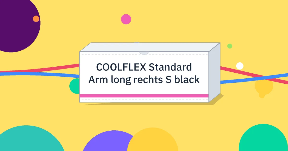 Symbolbild: Packung mit der Aufschrift COOLFLEX Standard Arm long rechts S black (PZN 20382512) – Verfügbarkeit und Bezug in Apotheken in Frankfurt am Main