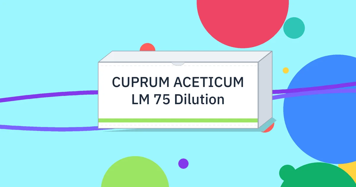 Symbolbild: Packung mit der Aufschrift CUPRUM ACETICUM LM 75 Dilution (PZN 12837542) – Verfügbarkeit und Bezug in Apotheken in Frankfurt am Main