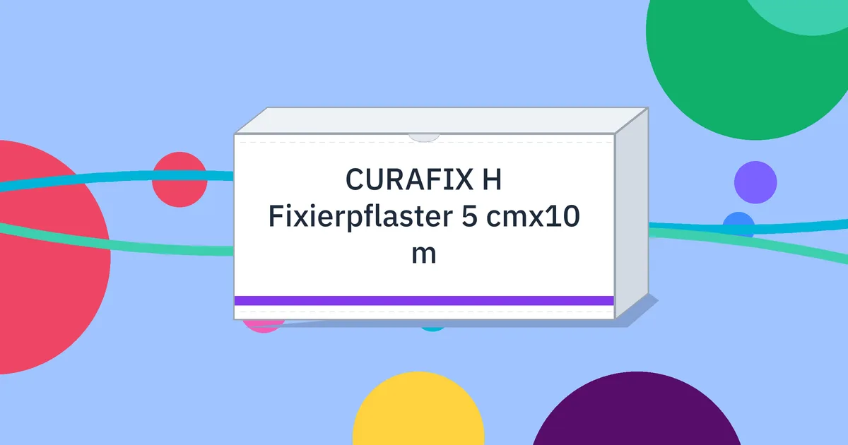 Symbolbild: Packung mit der Aufschrift CURAFIX H Fixierpflaster 5 cmx10 m (PZN 07299640) – Verfügbarkeit und Bezug in Apotheken in Frankfurt am Main