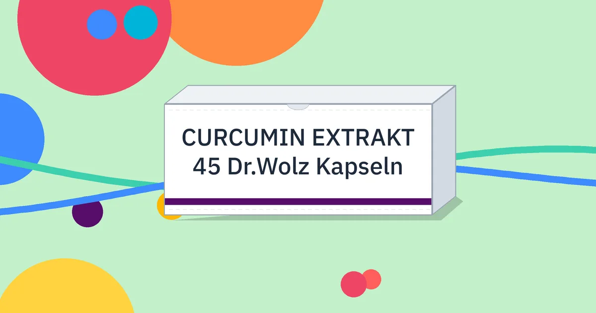Symbolbild: Packung mit der Aufschrift CURCUMIN EXTRAKT 45 Dr.Wolz Kapseln (PZN 10793390) – Verfügbarkeit und Bezug in Apotheken in Frankfurt am Main