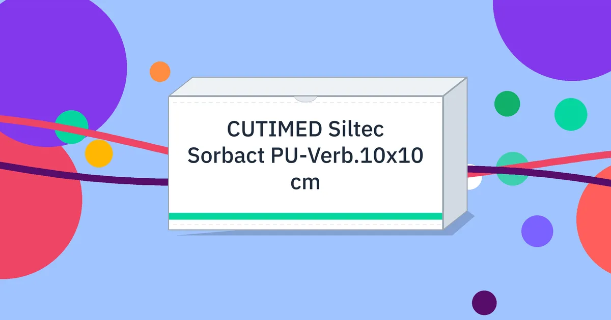 Symbolbild: Packung mit der Aufschrift CUTIMED Siltec Sorbact PU-Verb.10x10 cm (PZN 17851736) – Verfügbarkeit und Bezug in Apotheken in Frankfurt am Main