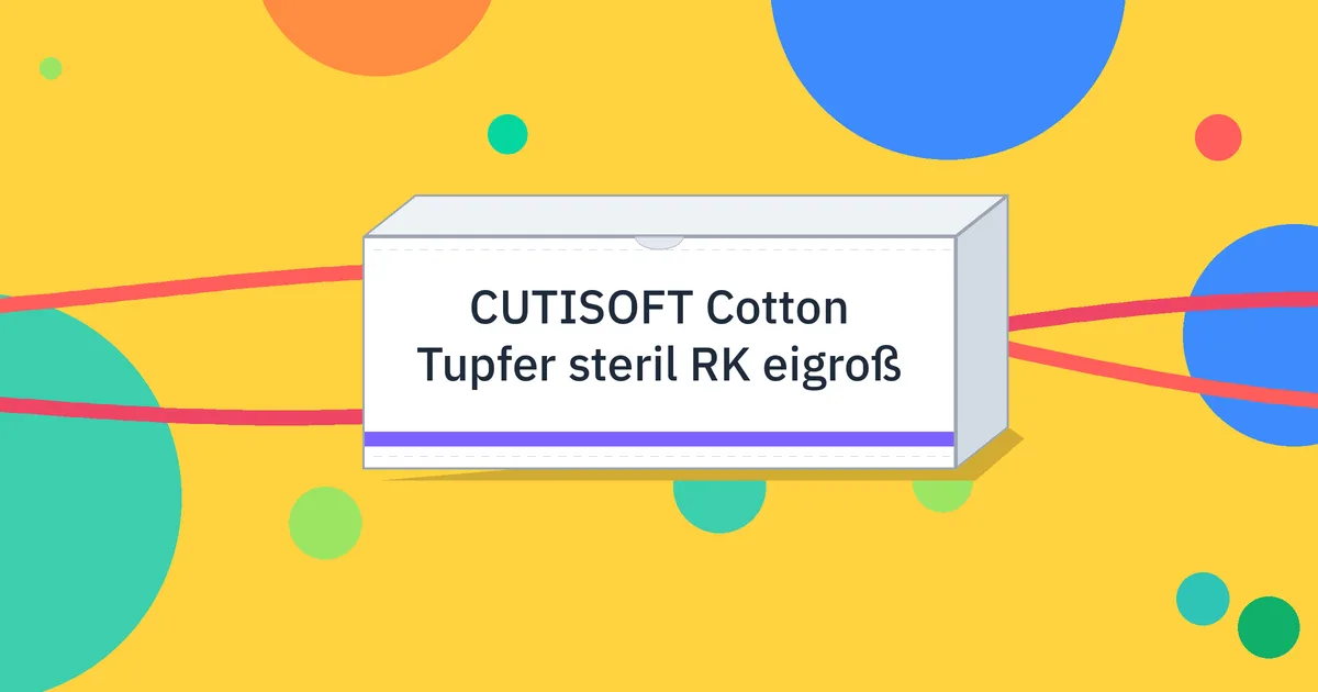 Symbolbild: Packung mit der Aufschrift CUTISOFT Cotton Tupfer steril RK eigroß (PZN 03901749) – Verfügbarkeit und Bezug in Apotheken in Frankfurt am Main