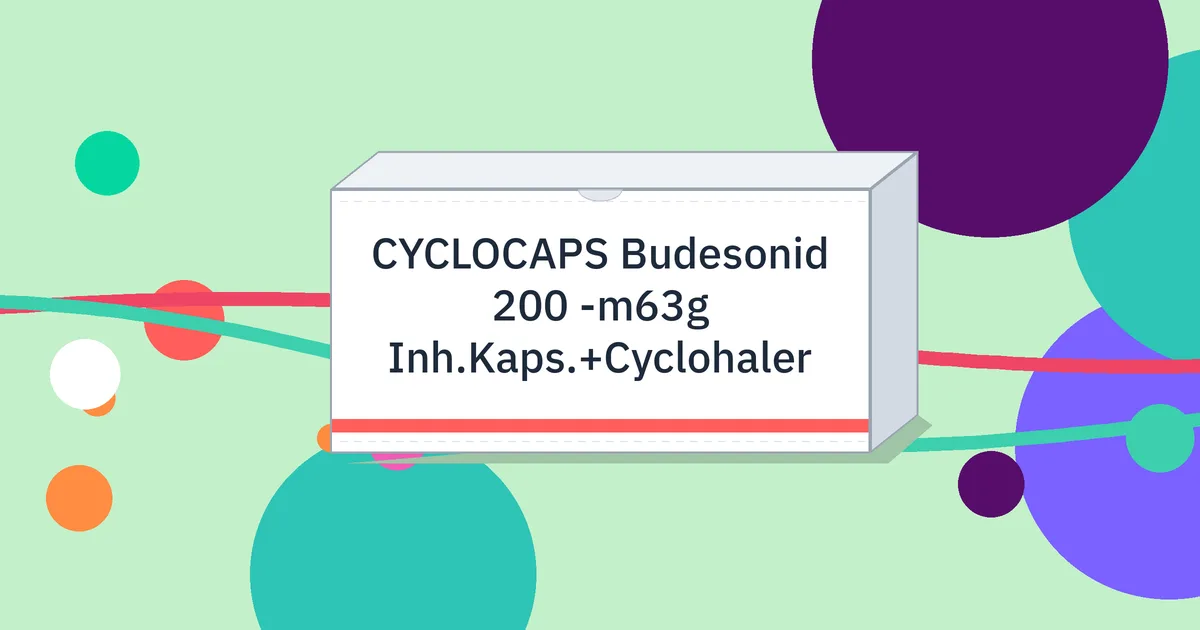 Symbolbild: Packung mit der Aufschrift CYCLOCAPS Budesonid 200 -m63g Inh.Kaps.+Cyclohaler (PZN 00730721) – Verfügbarkeit und Bezug in Apotheken in Frankfurt am Main