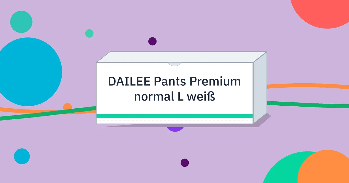 Symbolbild: Packung mit der Aufschrift DAILEE Pants Premium normal L weiß (PZN 18114460) – Verfügbarkeit und Bezug in Apotheken in Frankfurt am Main