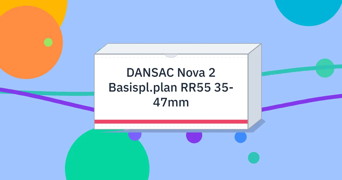 Symbolbild: Packung mit der Aufschrift DANSAC Nova 2 Basispl.plan RR55 35-47mm (PZN 01438827) – Verfügbarkeit und Bezug in Apotheken in Frankfurt am Main
