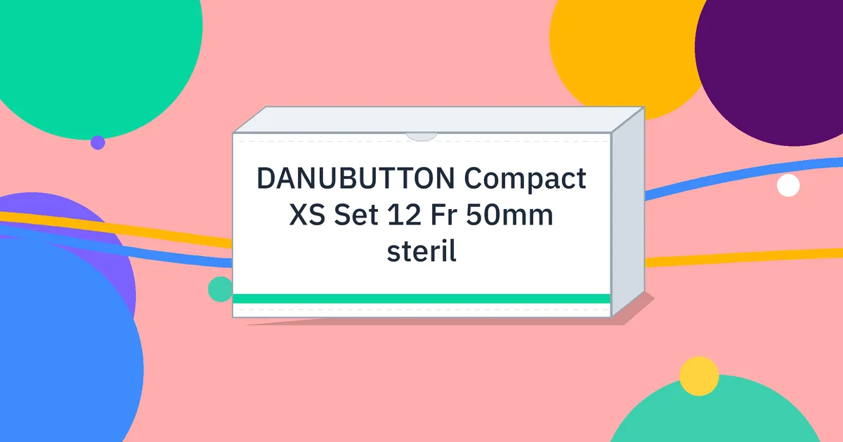 Symbolbild: Packung mit der Aufschrift DANUBUTTON Compact XS Set 12 Fr 50mm steril (PZN 19852585) – Verfügbarkeit und Bezug in Apotheken in Frankfurt am Main