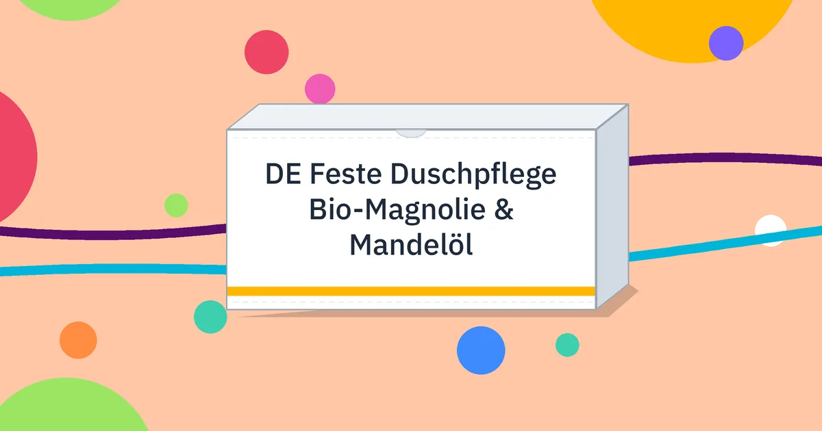 Symbolbild: Packung mit der Aufschrift DE Feste Duschpflege Bio-Magnolie & Mandelöl (PZN 17506028) – Verfügbarkeit und Bezug in Apotheken in Frankfurt am Main