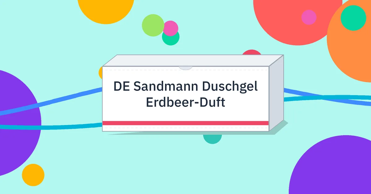 Symbolbild: Packung mit der Aufschrift DE Sandmann Duschgel Erdbeer-Duft (PZN 18601059) – Verfügbarkeit und Bezug in Apotheken in Frankfurt am Main