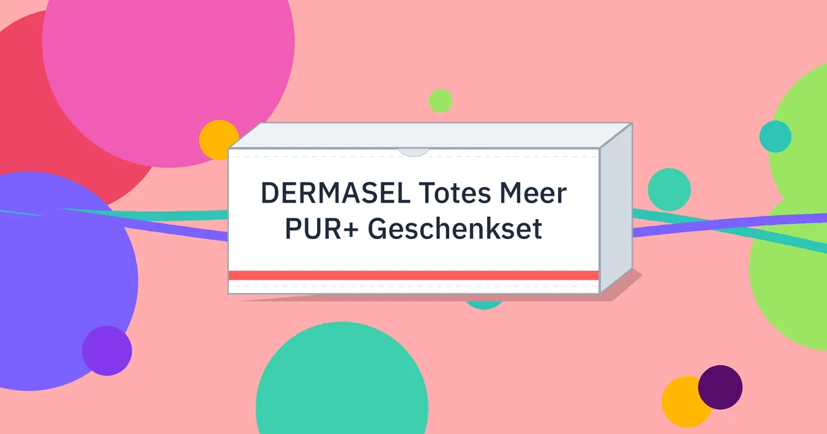 Symbolbild: Packung mit der Aufschrift DERMASEL Totes Meer PUR+ Geschenkset (PZN 06867125) – Verfügbarkeit und Bezug in Apotheken in Frankfurt am Main