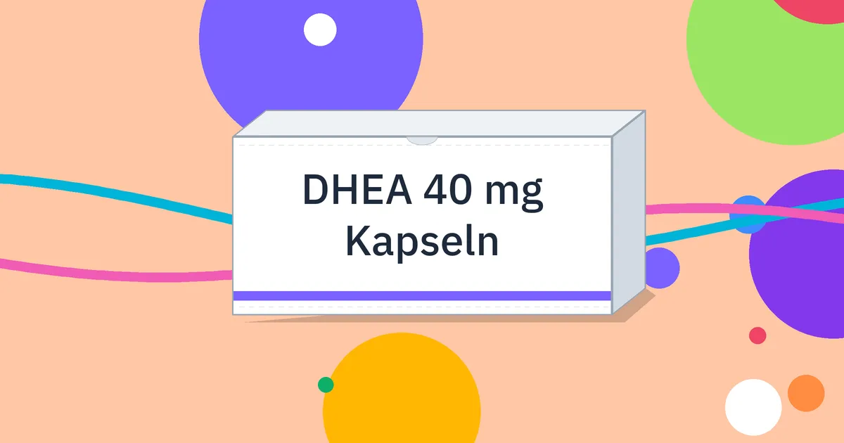 Symbolbild: Packung mit der Aufschrift DHEA 40 mg Kapseln (PZN 18718123) – Verfügbarkeit und Bezug in Apotheken in Frankfurt am Main