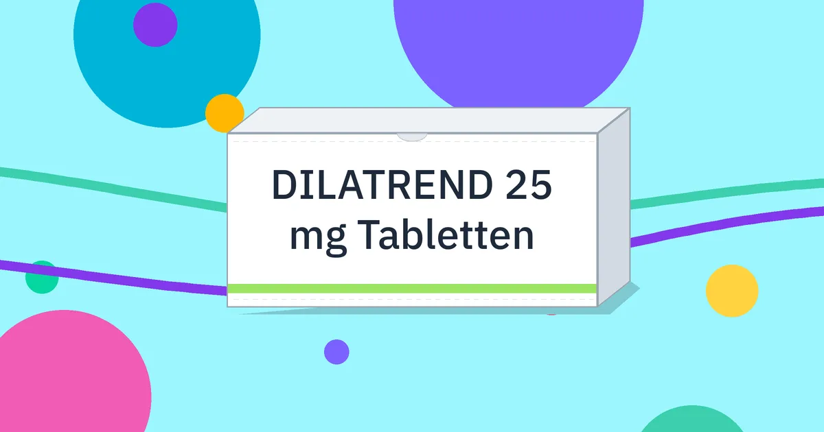 Symbolbild: Packung mit der Aufschrift DILATREND 25 mg Tabletten (PZN 00194197) – Verfügbarkeit und Bezug in Apotheken in Frankfurt am Main