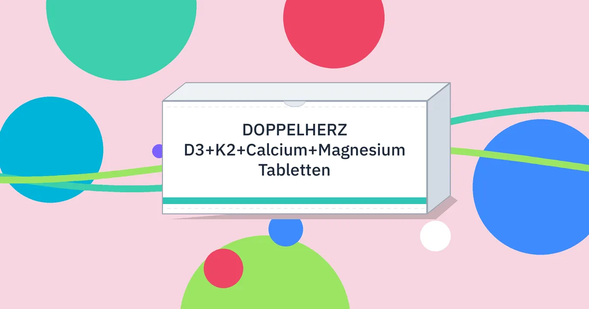 Symbolbild: Packung mit der Aufschrift DOPPELHERZ D3+K2+Calcium+Magnesium Tabletten (PZN 18778668) – Verfügbarkeit und Bezug in Apotheken in Frankfurt am Main