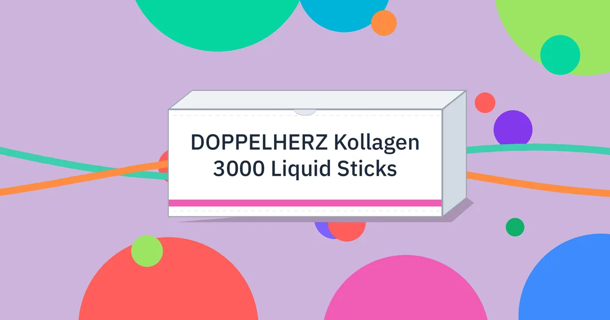 Symbolbild: Packung mit der Aufschrift DOPPELHERZ Kollagen 3000 Liquid Sticks (PZN 16031988) – Verfügbarkeit und Bezug in Apotheken in Frankfurt am Main