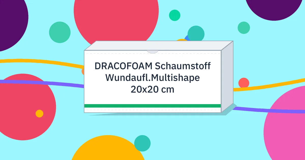 Symbolbild: Packung mit der Aufschrift DRACOFOAM Schaumstoff Wundaufl.Multishape 20x20 cm (PZN 19239382) – Verfügbarkeit und Bezug in Apotheken in Frankfurt am Main