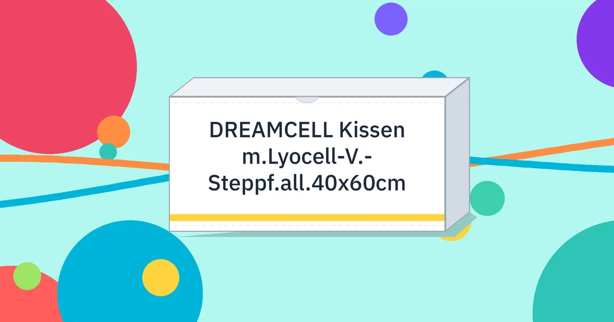 Symbolbild: Packung mit der Aufschrift DREAMCELL Kissen m.Lyocell-V.-Steppf.all.40x60cm (PZN 16894821) – Verfügbarkeit und Bezug in Apotheken in Frankfurt am Main