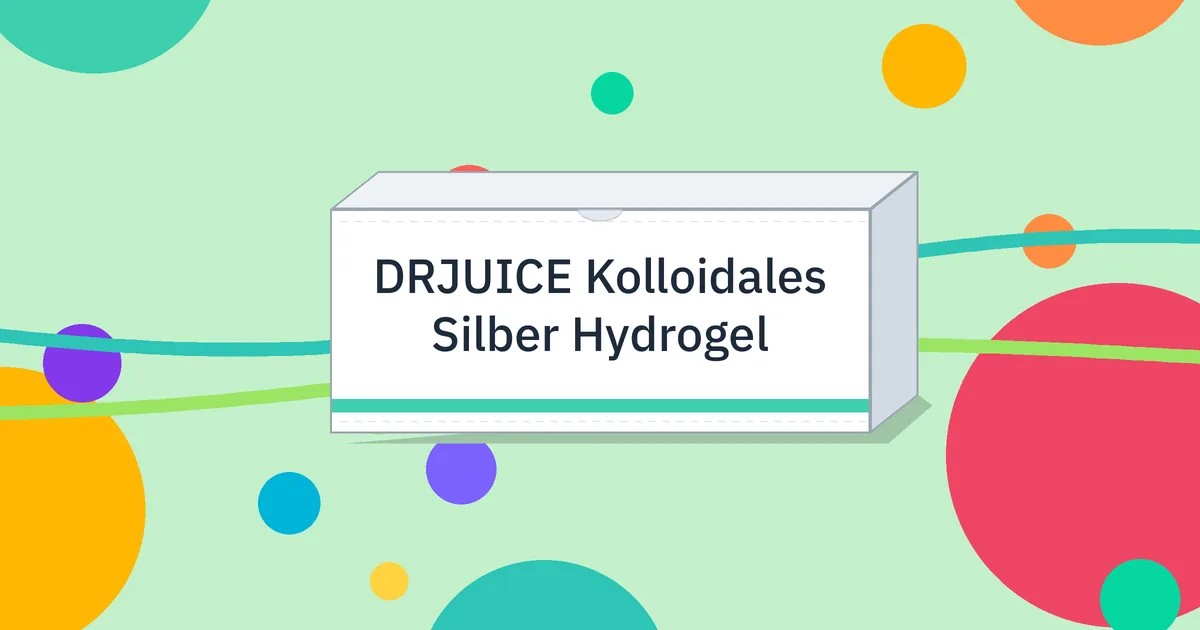 Symbolbild: Packung mit der Aufschrift DRJUICE Kolloidales Silber Hydrogel (PZN 19899262) – Verfügbarkeit und Bezug in Apotheken in Frankfurt am Main