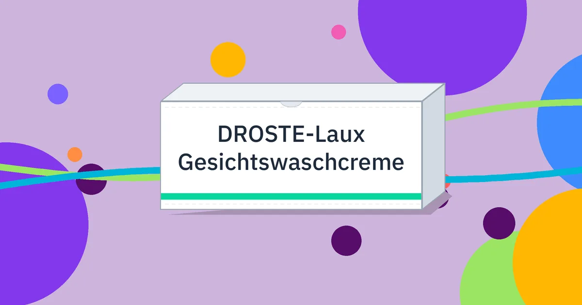 Symbolbild: Packung mit der Aufschrift DROSTE-Laux Gesichtswaschcreme (PZN 19853828) – Verfügbarkeit und Bezug in Apotheken in Frankfurt am Main