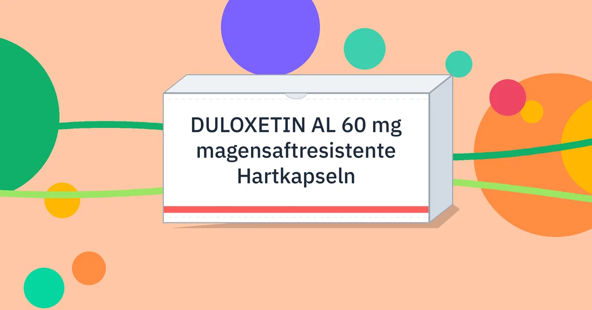 Symbolbild: Packung mit der Aufschrift DULOXETIN AL 60 mg magensaftresistente Hartkapseln (PZN 11188716) – Verfügbarkeit und Bezug in Apotheken in Frankfurt am Main