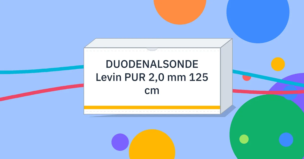 Symbolbild: Packung mit der Aufschrift DUODENALSONDE Levin PUR 2,0 mm 125 cm (PZN 00987650) – Verfügbarkeit und Bezug in Apotheken in Frankfurt am Main