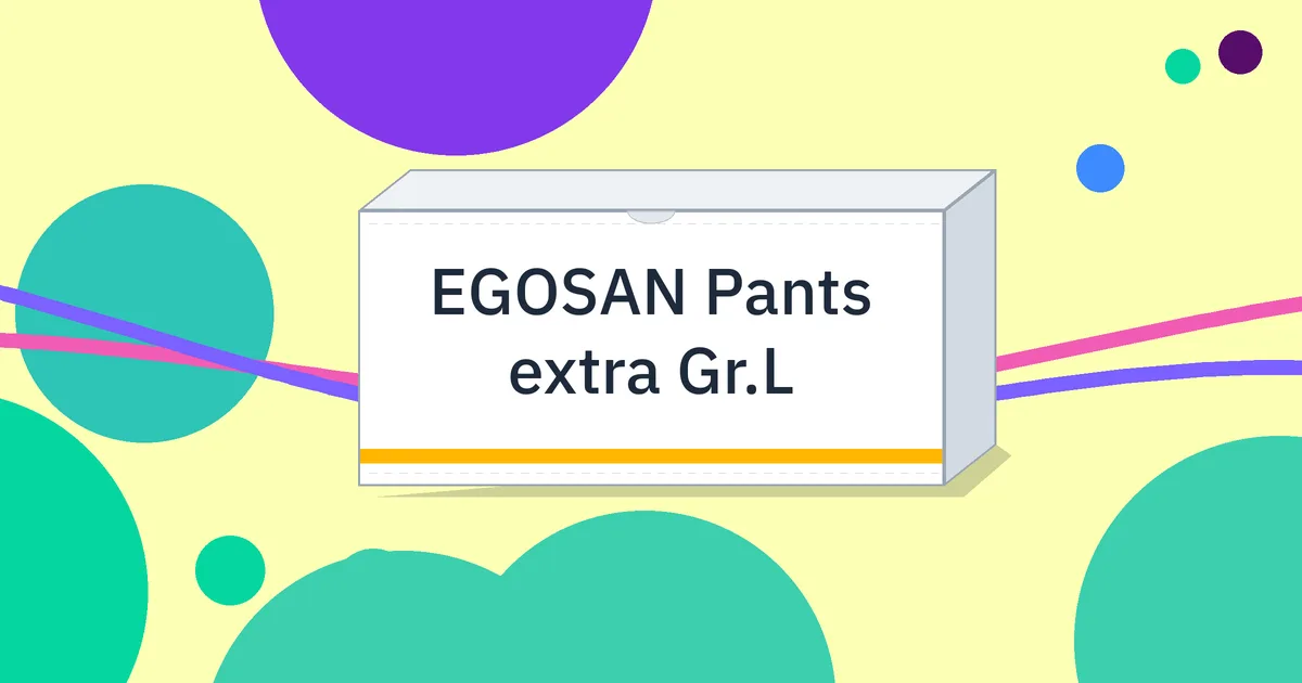 Symbolbild: Packung mit der Aufschrift EGOSAN Pants extra Gr.L (PZN 16893218) – Verfügbarkeit und Bezug in Apotheken in Frankfurt am Main