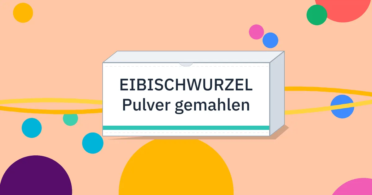 Symbolbild: Packung mit der Aufschrift EIBISCHWURZEL Pulver gemahlen (PZN 17241110) – Verfügbarkeit und Bezug in Apotheken in Frankfurt am Main