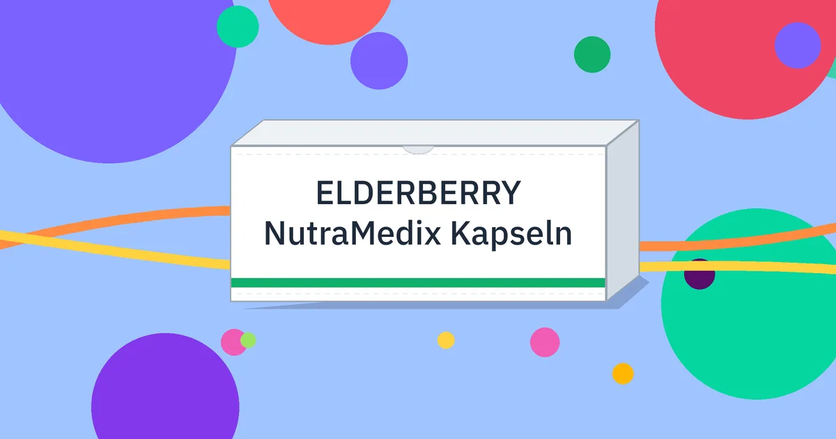 Symbolbild: Packung mit der Aufschrift ELDERBERRY NutraMedix Kapseln (PZN 18103479) – Verfügbarkeit und Bezug in Apotheken in Frankfurt am Main
