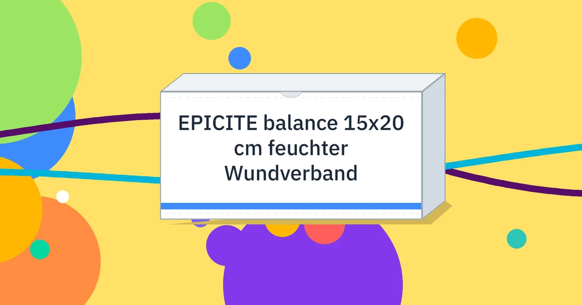 Symbolbild: Packung mit der Aufschrift EPICITE balance 15x20 cm feuchter Wundverband (PZN 18494876) – Verfügbarkeit und Bezug in Apotheken in Frankfurt am Main
