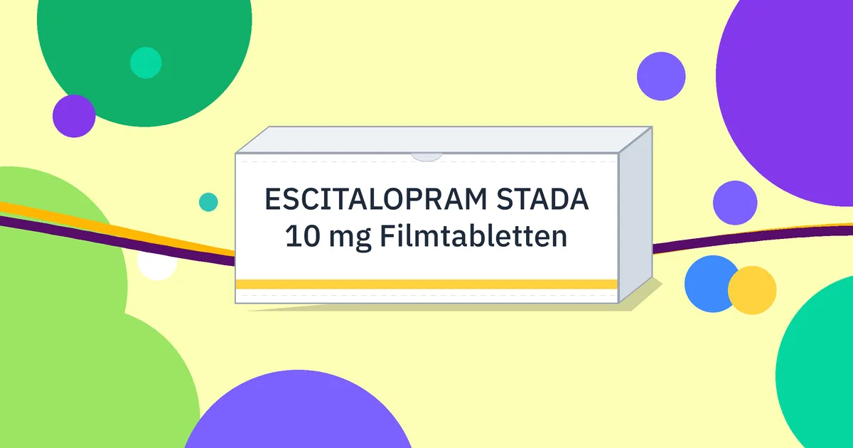 Symbolbild: Packung mit der Aufschrift ESCITALOPRAM STADA 10 mg Filmtabletten (PZN 10251217) – Verfügbarkeit und Bezug in Apotheken in Frankfurt am Main