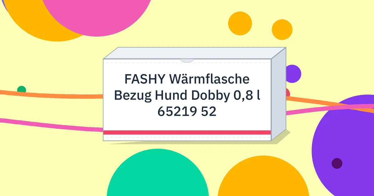 Symbolbild: Packung mit der Aufschrift FASHY Wärmflasche Bezug Hund Dobby 0,8 l 65219 52 (PZN 15572624) – Verfügbarkeit und Bezug in Apotheken in Frankfurt am Main