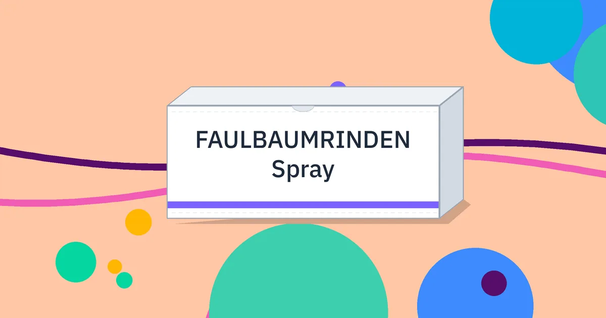 Symbolbild: Packung mit der Aufschrift FAULBAUMRINDEN Spray (PZN 11712519) – Verfügbarkeit und Bezug in Apotheken in Frankfurt am Main