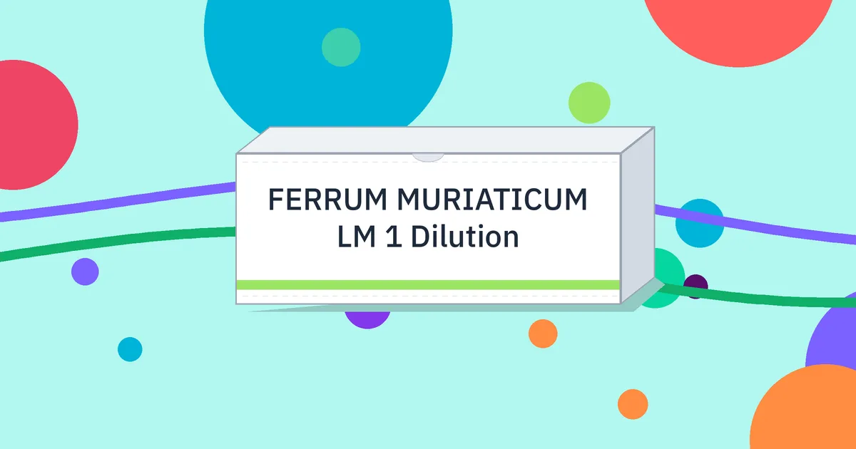 Symbolbild: Packung mit der Aufschrift FERRUM MURIATICUM LM 1 Dilution (PZN 12850608) – Verfügbarkeit und Bezug in Apotheken in Frankfurt am Main