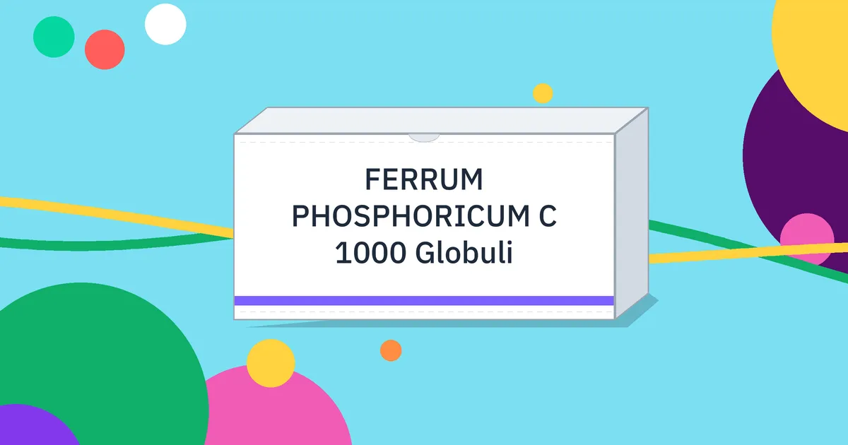 Symbolbild: Packung mit der Aufschrift FERRUM PHOSPHORICUM C 1000 Globuli (PZN 00000721) – Verfügbarkeit und Bezug in Apotheken in Frankfurt am Main
