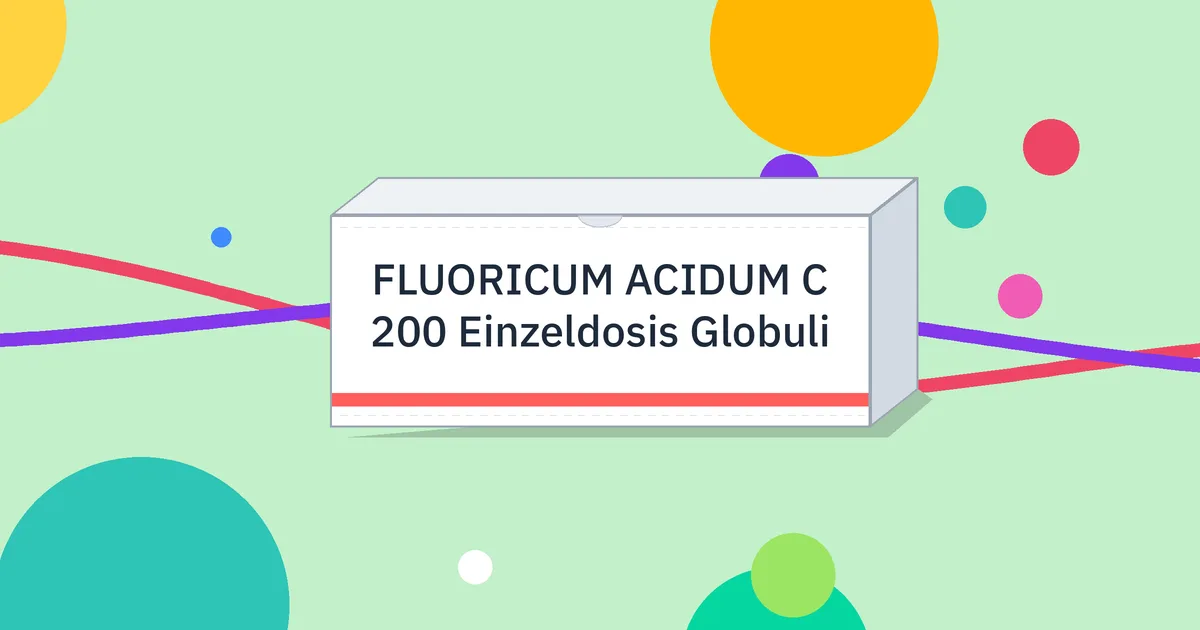 Symbolbild: Packung mit der Aufschrift FLUORICUM ACIDUM C 200 Einzeldosis Globuli (PZN 01918007) – Verfügbarkeit und Bezug in Apotheken in Frankfurt am Main