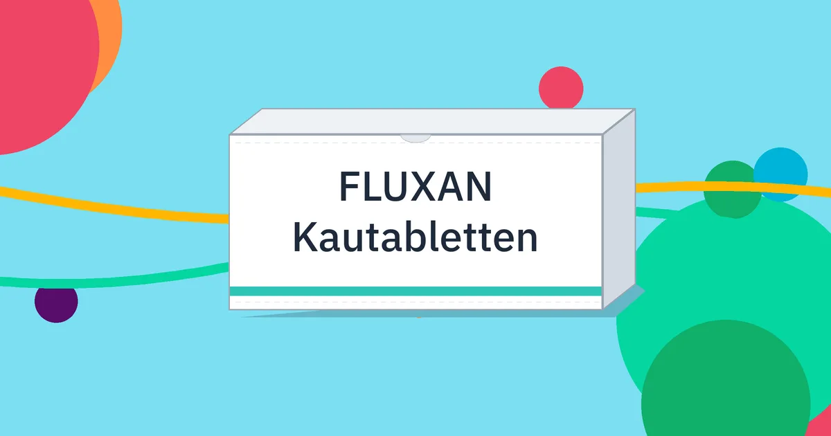 Symbolbild: Packung mit der Aufschrift FLUXAN Kautabletten (PZN 16505073) – Verfügbarkeit und Bezug in Apotheken in Frankfurt am Main