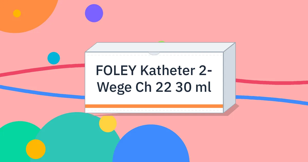 Symbolbild: Packung mit der Aufschrift FOLEY Katheter 2-Wege Ch 22 30 ml (PZN 20271907) – Verfügbarkeit und Bezug in Apotheken in Frankfurt am Main