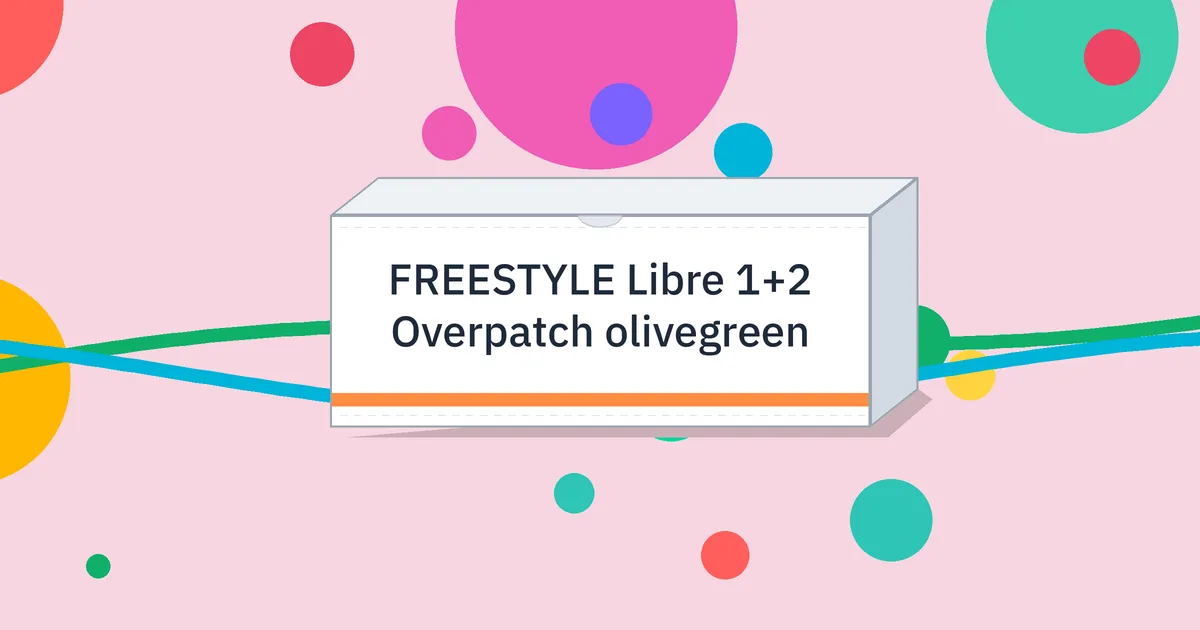 Symbolbild: Packung mit der Aufschrift FREESTYLE Libre 1+2 Overpatch olivegreen (PZN 19868474) – Verfügbarkeit und Bezug in Apotheken in Frankfurt am Main