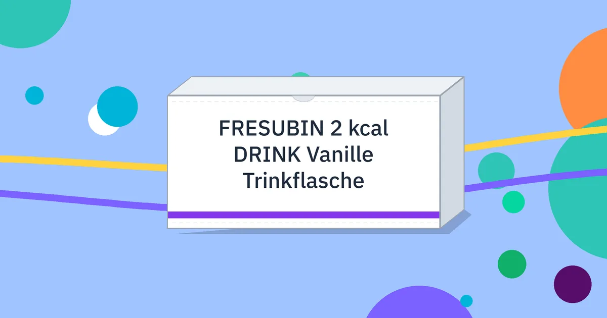 Symbolbild: Packung mit der Aufschrift FRESUBIN 2 kcal DRINK Vanille Trinkflasche (PZN 06470474) – Verfügbarkeit und Bezug in Apotheken in Frankfurt am Main