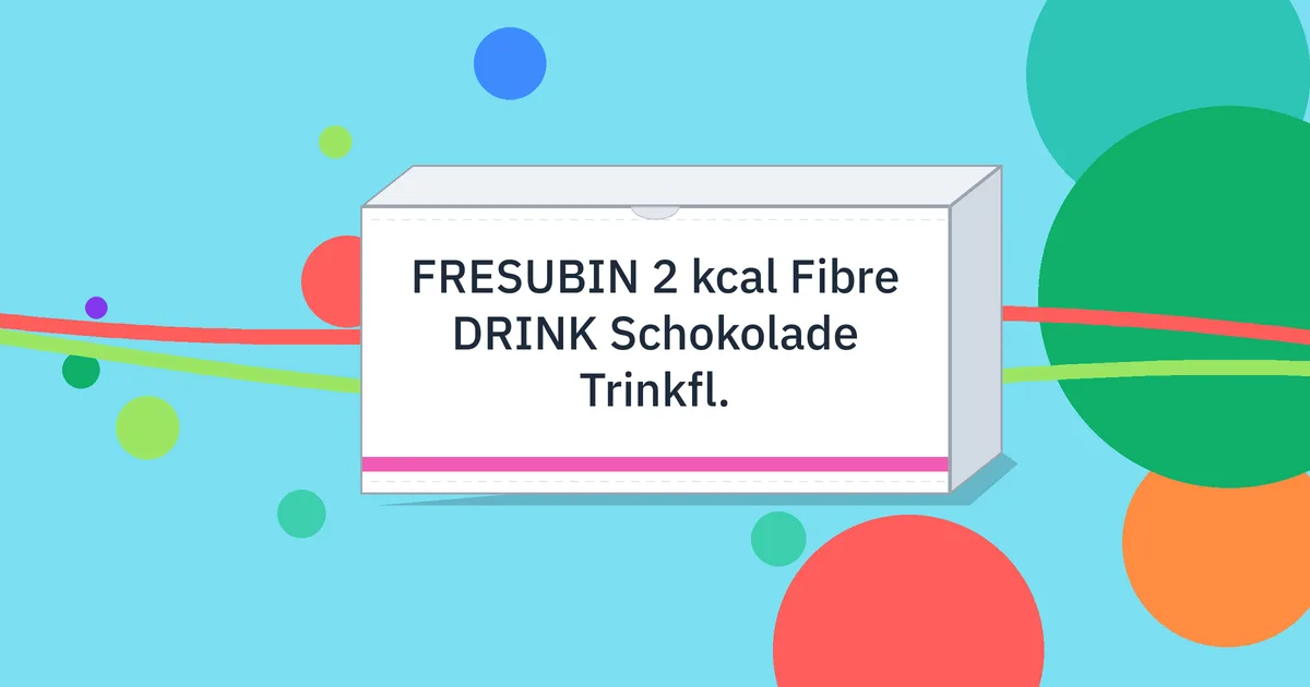 Symbolbild: Packung mit der Aufschrift FRESUBIN 2 kcal Fibre DRINK Schokolade Trinkfl. (PZN 20191255) – Verfügbarkeit und Bezug in Apotheken in Frankfurt am Main
