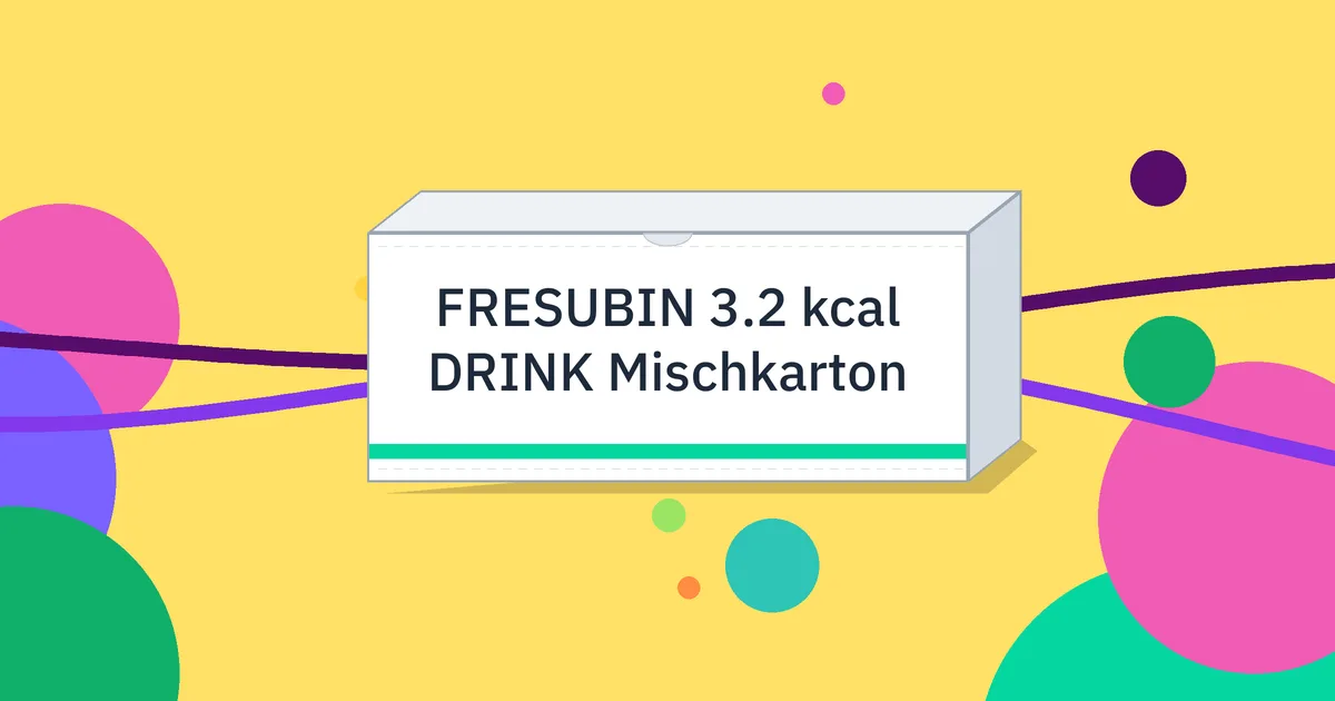 Symbolbild: Packung mit der Aufschrift FRESUBIN 3.2 kcal DRINK Mischkarton (PZN 19750838) – Verfügbarkeit und Bezug in Apotheken in Frankfurt am Main