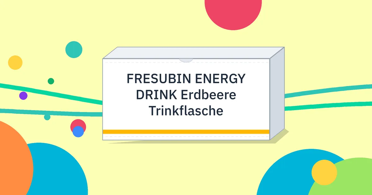 Symbolbild: Packung mit der Aufschrift FRESUBIN ENERGY DRINK Erdbeere Trinkflasche (PZN 07288091) – Verfügbarkeit und Bezug in Apotheken in Frankfurt am Main