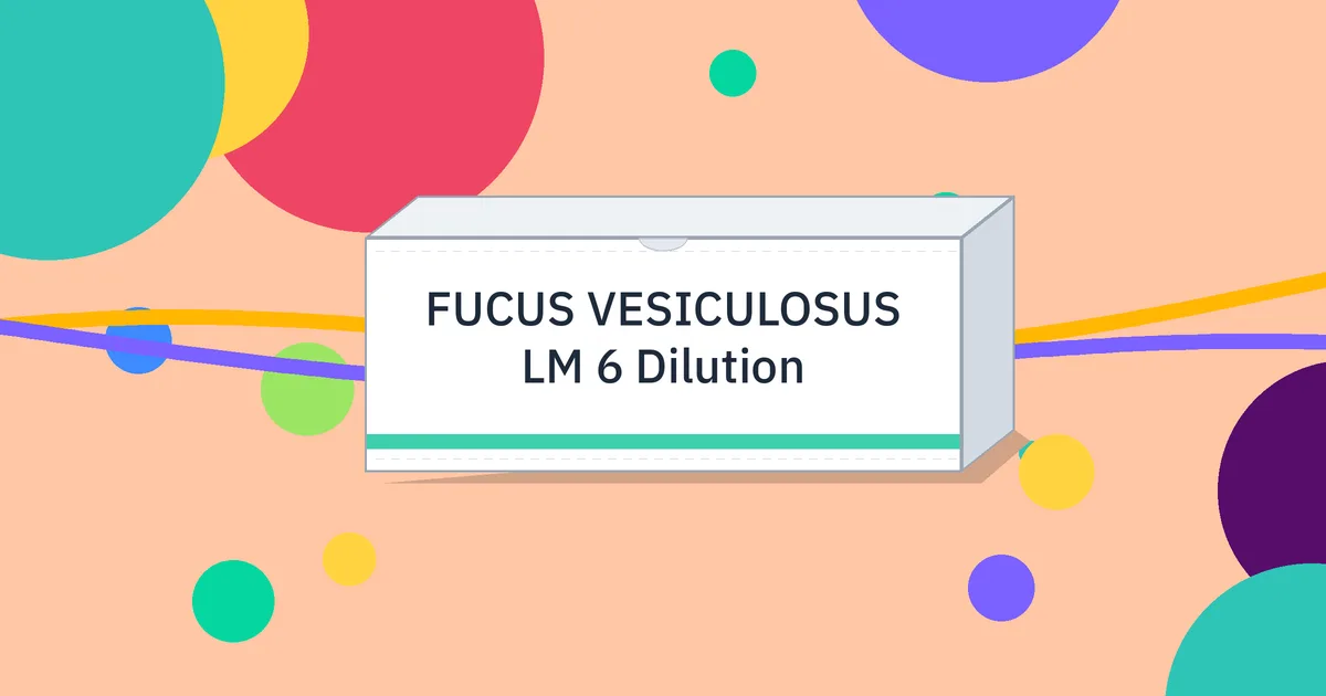 Symbolbild: Packung mit der Aufschrift FUCUS VESICULOSUS LM 6 Dilution (PZN 13492884) – Verfügbarkeit und Bezug in Apotheken in Frankfurt am Main