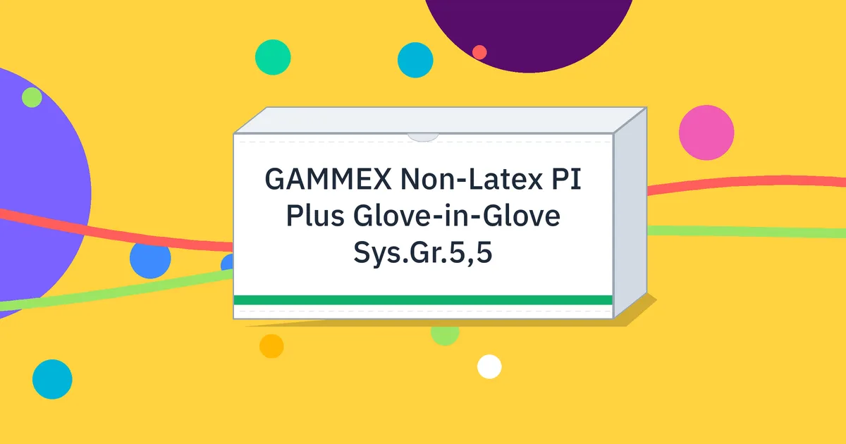 Symbolbild: Packung mit der Aufschrift GAMMEX Non-Latex PI Plus Glove-in-Glove Sys.Gr.5,5 (PZN 18379514) – Verfügbarkeit und Bezug in Apotheken in Frankfurt am Main